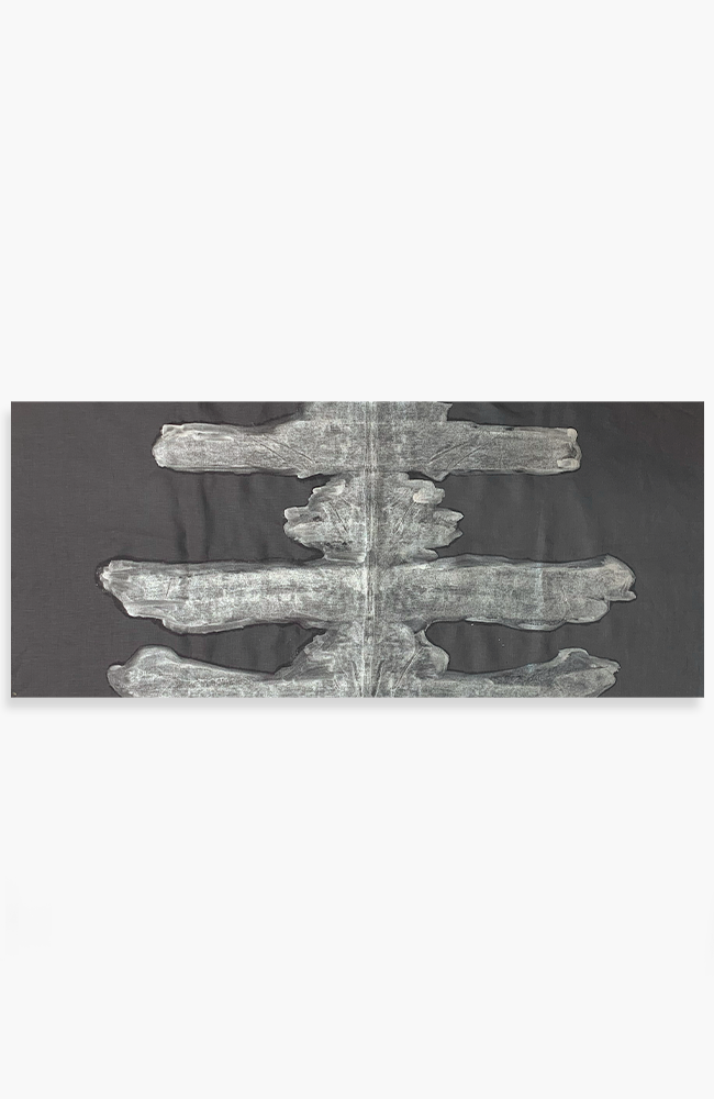 Ink Blots - Silver on Grey Linen 60 x 23 – The Porter Teleo Shop